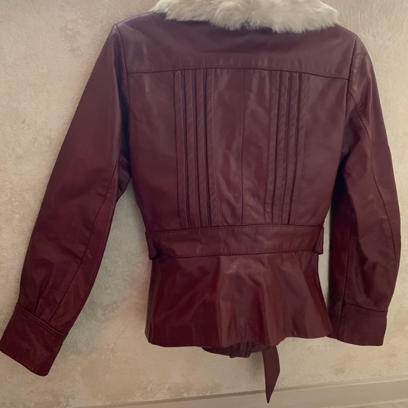 Jackets & Coats | Vintage 7s Rust Leather Jacket Wrabbit Collar | Poshmark